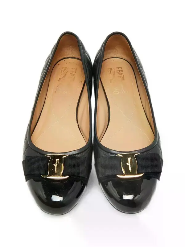 FERRAGAMO Varina Quilted Ballet Flats - Black