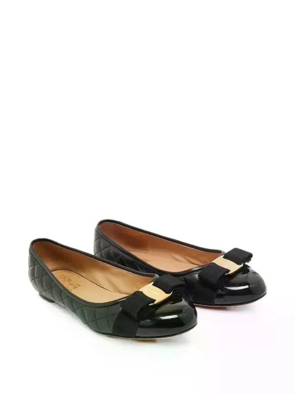 FERRAGAMO Varina Quilted Ballet Flats - Black