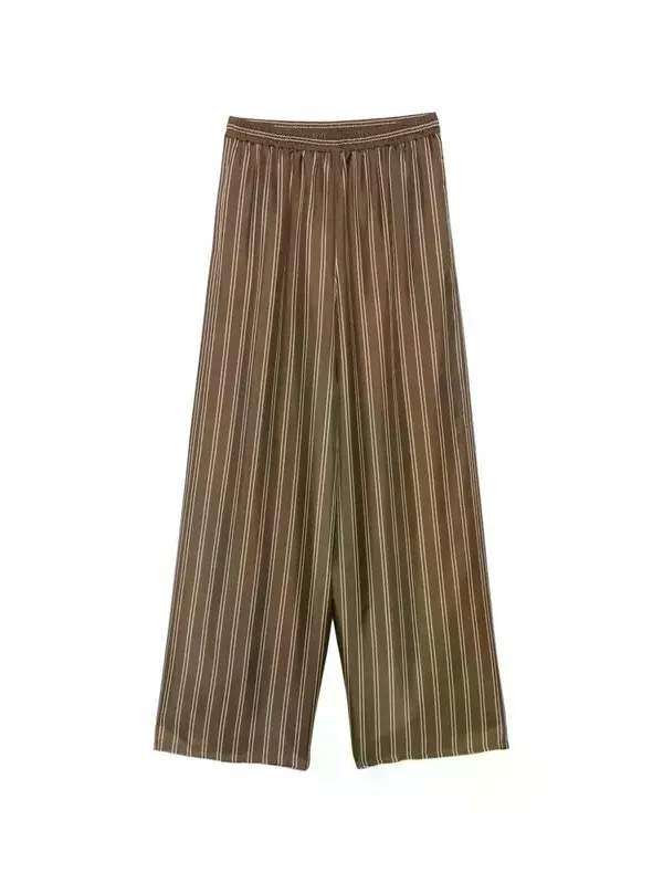 Max Mara Striped Pattern Trousers - Brown