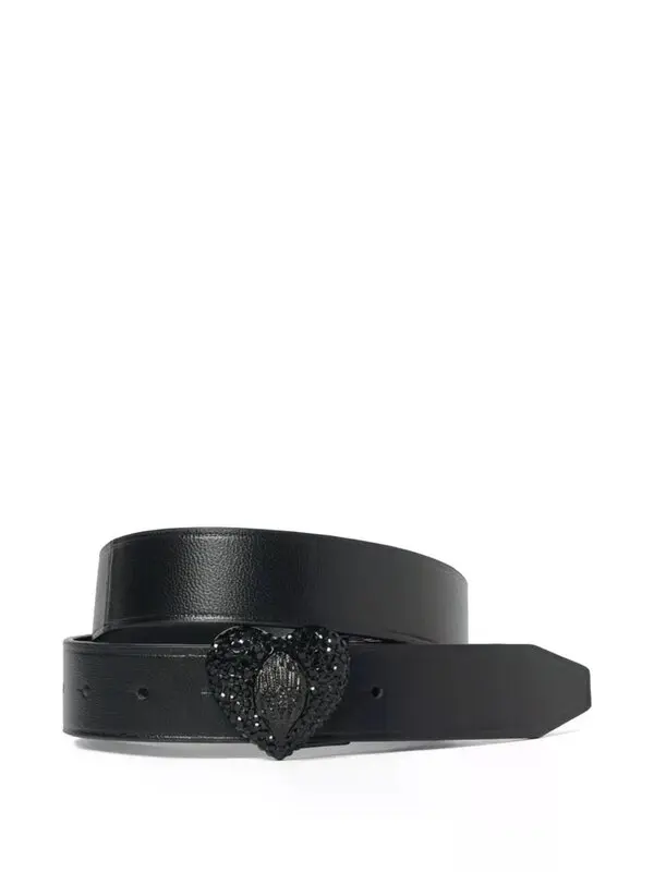 Kurt Geiger Eagle Heart Crystal-embellished Belt - Black