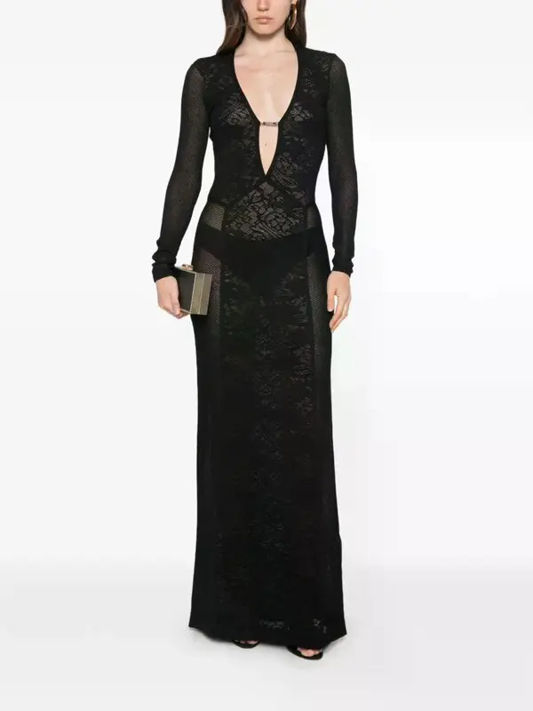 Elisabetta Franchi Lace-panelled Maxi Dress