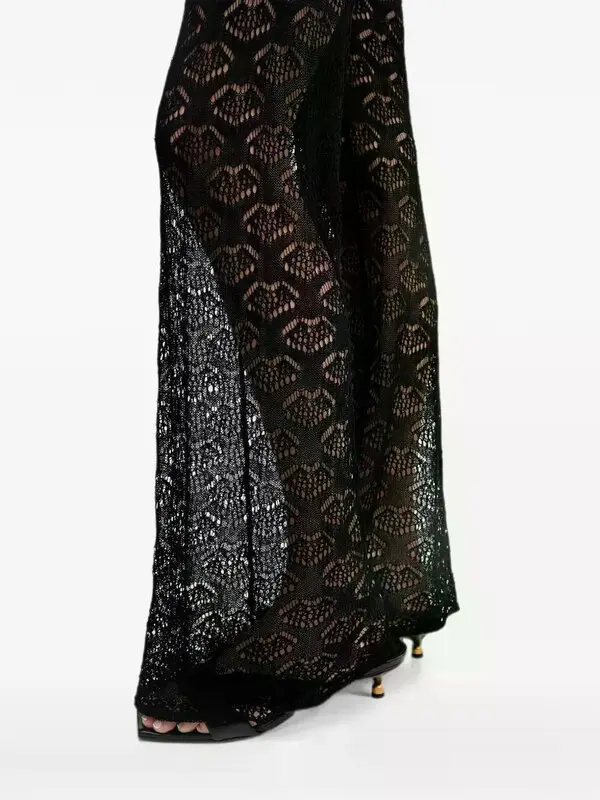 SILVIAN HEACH Lace-knit Flared Trousers