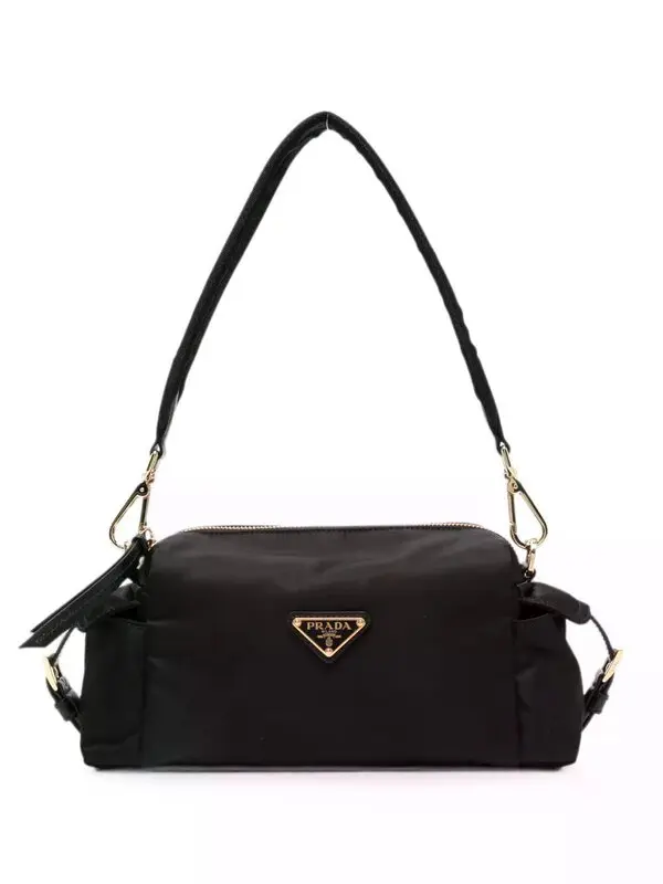 Prada Re-nylon Logo Plaque Cross Body Bag - Black