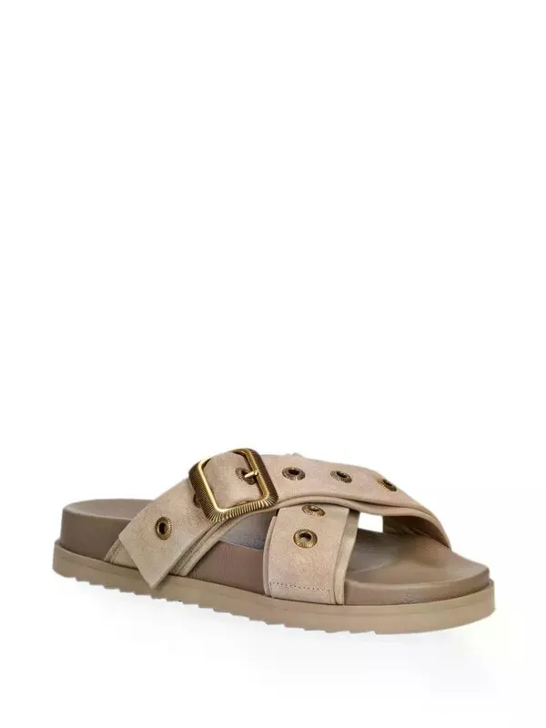 ALLSAINTS Suki Eyelet Embellished Crossover Sandals