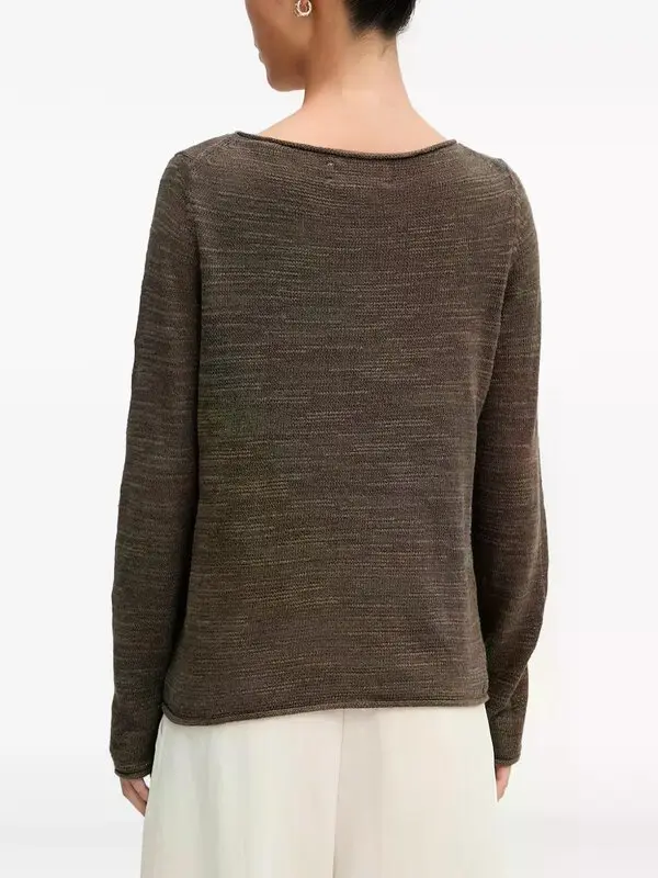 Marc O'polo Boat Neck Slub-knit Sweater - Green