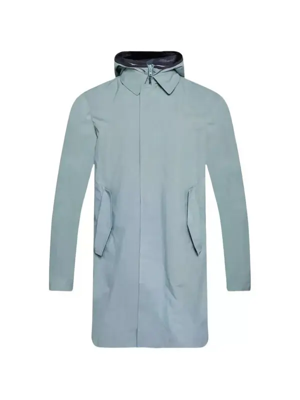 Herno Hooded Concealed-fastening Coat - Blue