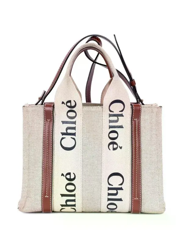 Chloé Woody Logo-strap Tote Bag - Neutrals