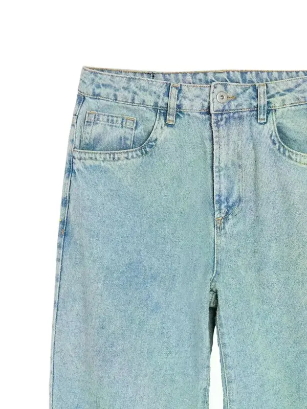 MKI MIYUKI ZOKU Bleach Wash Straight Leg Jeans - Blue