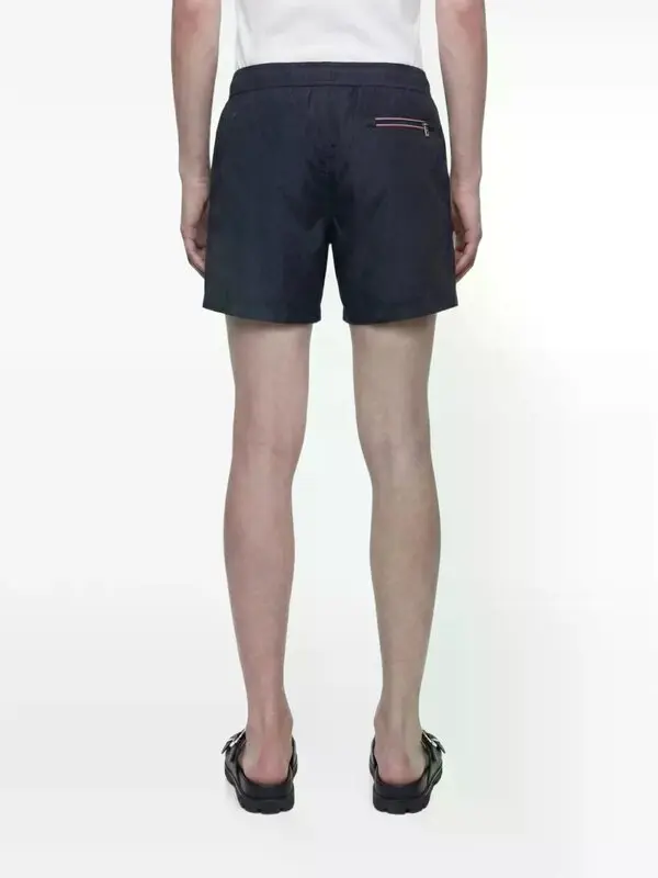 Moncler Logo Patch Drawstring Swim Shorts - Blue