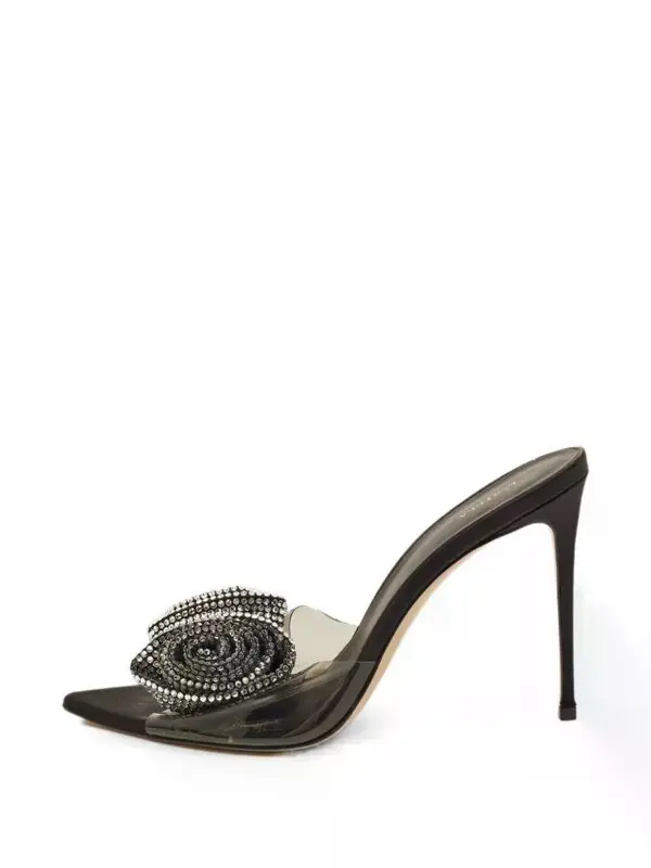 LE SILLA Crystal Embellished Stiletto Slide Sandals - Black