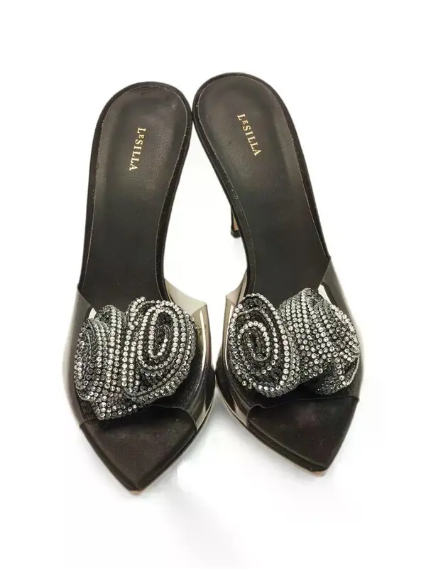 LE SILLA Crystal Embellished Stiletto Slide Sandals