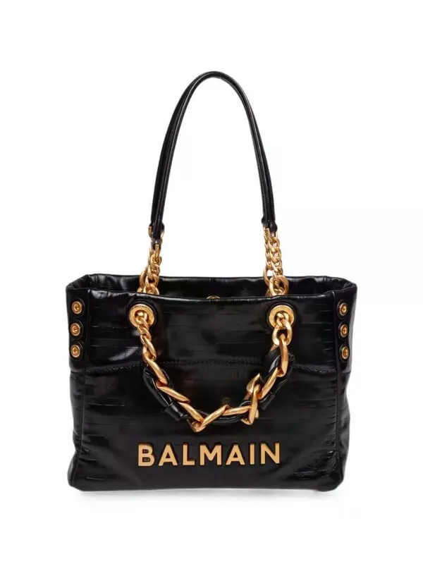 Balmain Small 1945 Monogram Handbag - Black