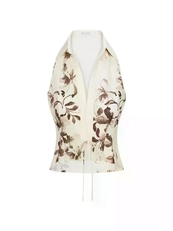 HEVRON Sloan Floral-print Vest - Neutrals