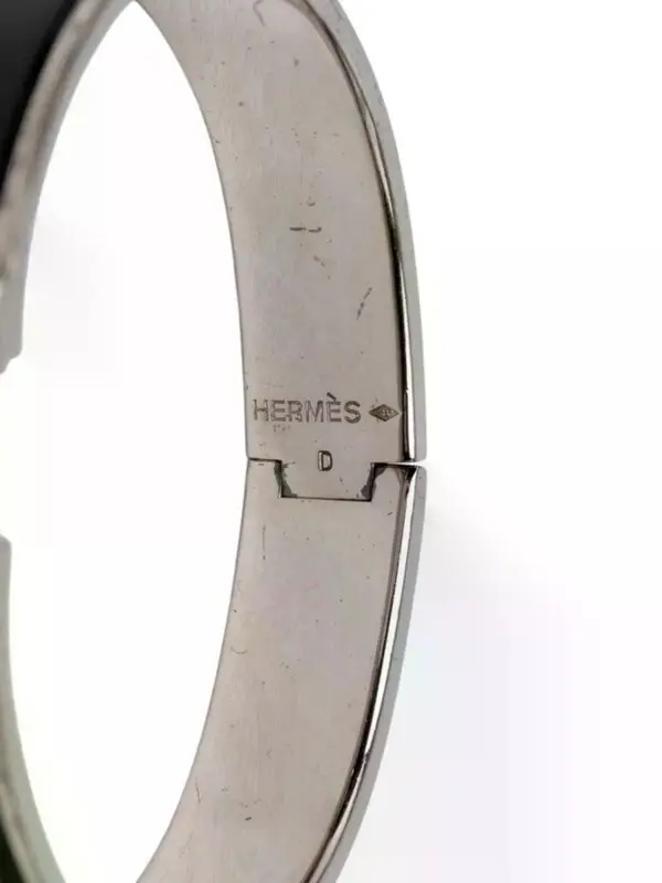 Hermès Enamel And Palladium Plated Metal H Bracelet - Black