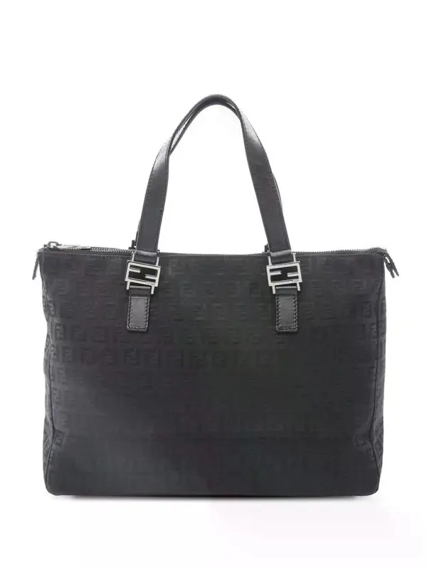 Fendi 2000-2010 Zucchino Canvas Tote Bag - Black