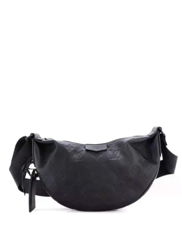 LOUIS VUITTON Hamac Hobo Bag In Monogram Shadow Leather - Black