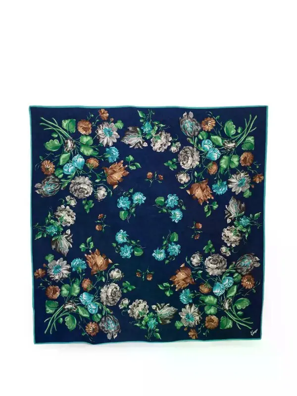 Kenzo Floral-print Scarf - Blue