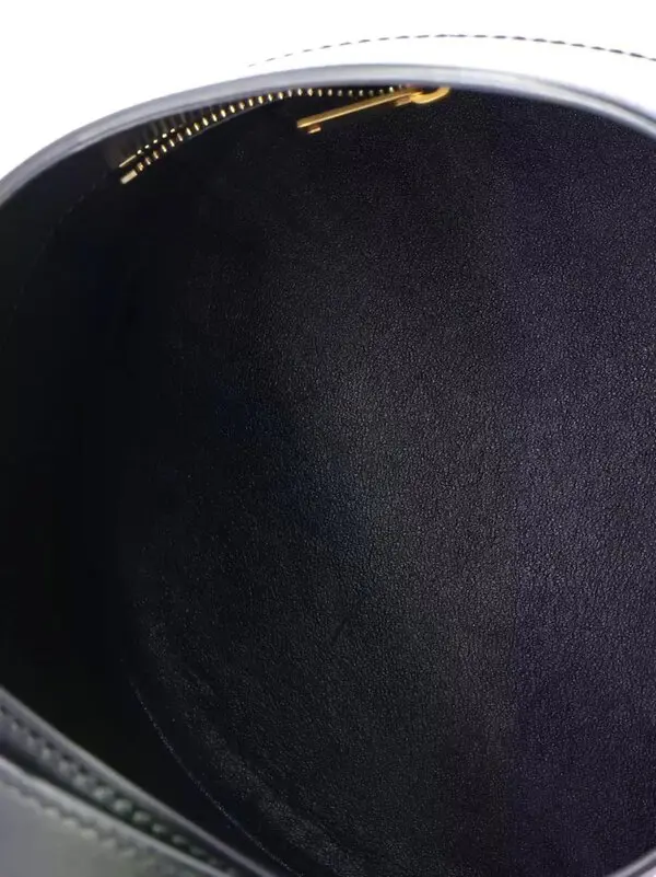 Celine Maillon Triomphe Leather Medium Bucket Bag - Black