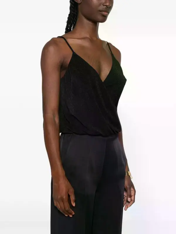 Momoni Glitter-effect Wrap Bodysuit