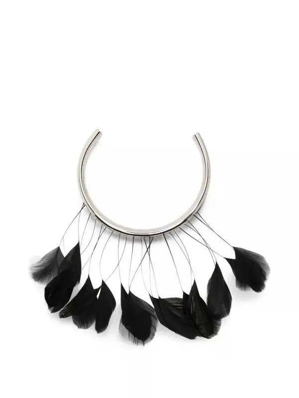 Patrizia Pepe Feather-trim Torque Necklace - Silver