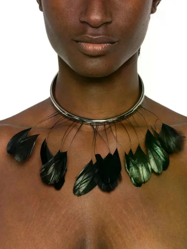 Patrizia Pepe Feather-trim Torque Necklace