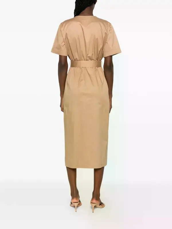 KAOS Belted V-neck Midi Dress