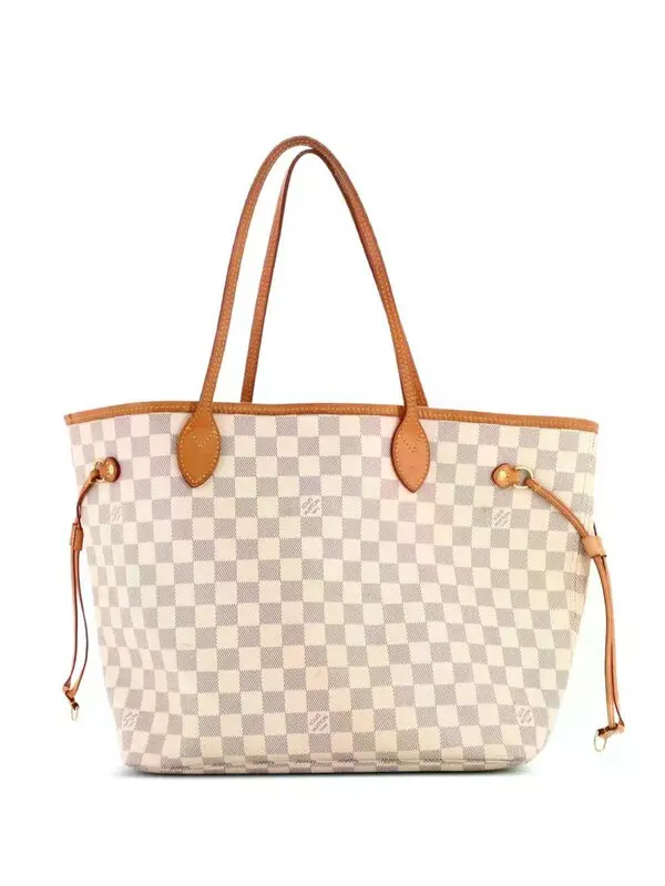 LOUIS VUITTON Neverfull Nm Damier Mm Tote Bag - White