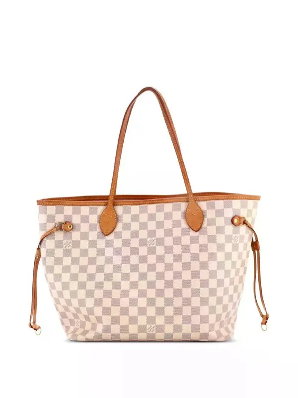LOUIS VUITTON Neverfull Nm Damier Mm Tote Bag - White