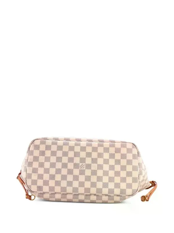 LOUIS VUITTON Neverfull Nm Damier Mm Tote Bag - White