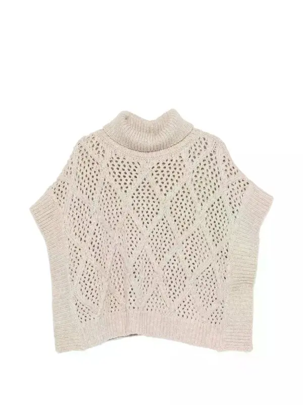 Peserico Open-knit Turtleneck Sweater - Neutrals