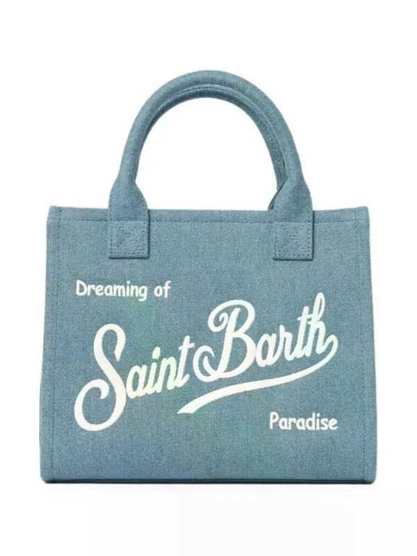 MC2 SAINT BARTH Logo Embroidered Vanity Tote Bag - Blue