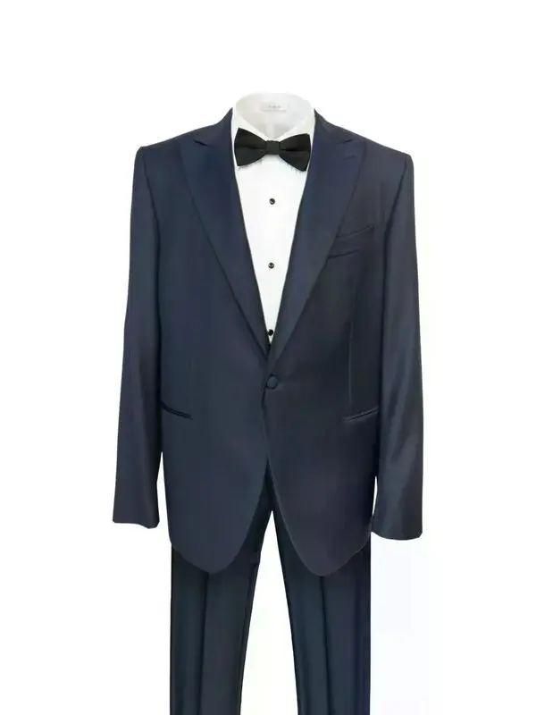 Caruso Single-breasted Satin-lapel Tuxedo Suit - Blue