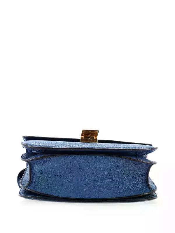 Celine Classic Box Bag Grainy Leather Medium Crossbody Bag - Blue