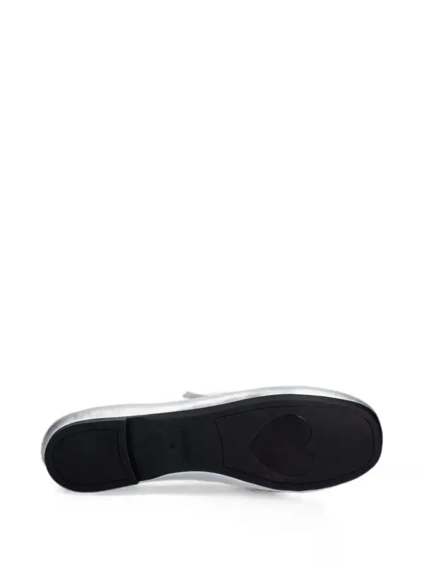 Moschino Metallic-effect Buckled Ballet Flats