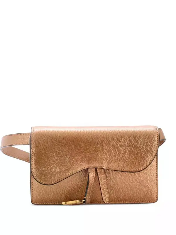 Dior Saddle Rectangular Leather Belt Bag - Brown