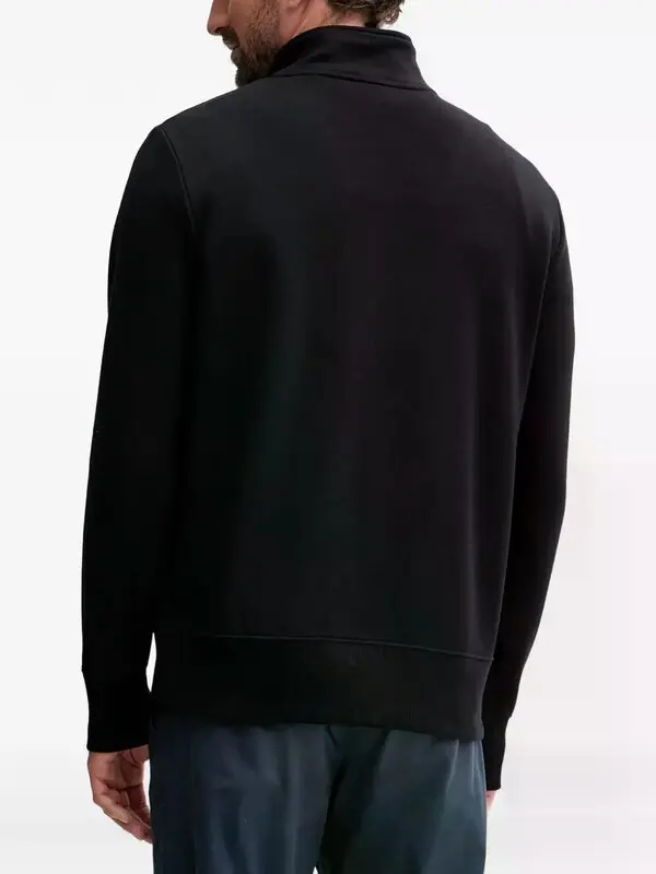 Gant Logo-print Quarter-zip Sweatshirt - Black