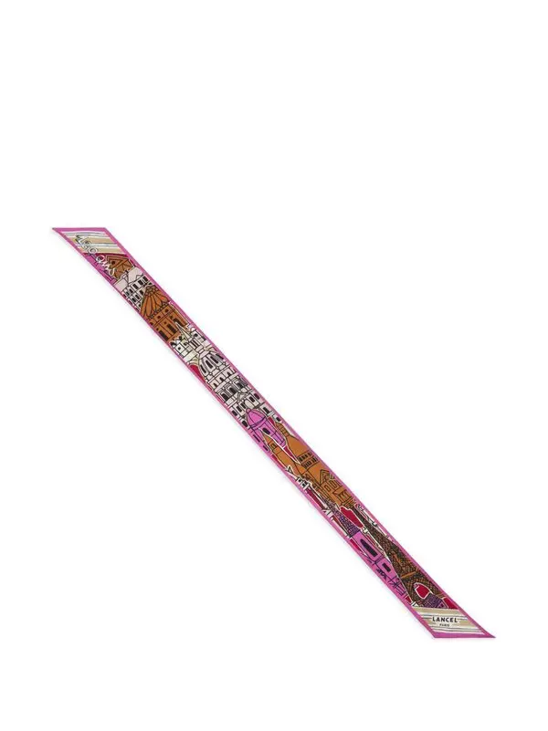 LANCEL Paris A La Fenetre Printed Biface Headband - Pink