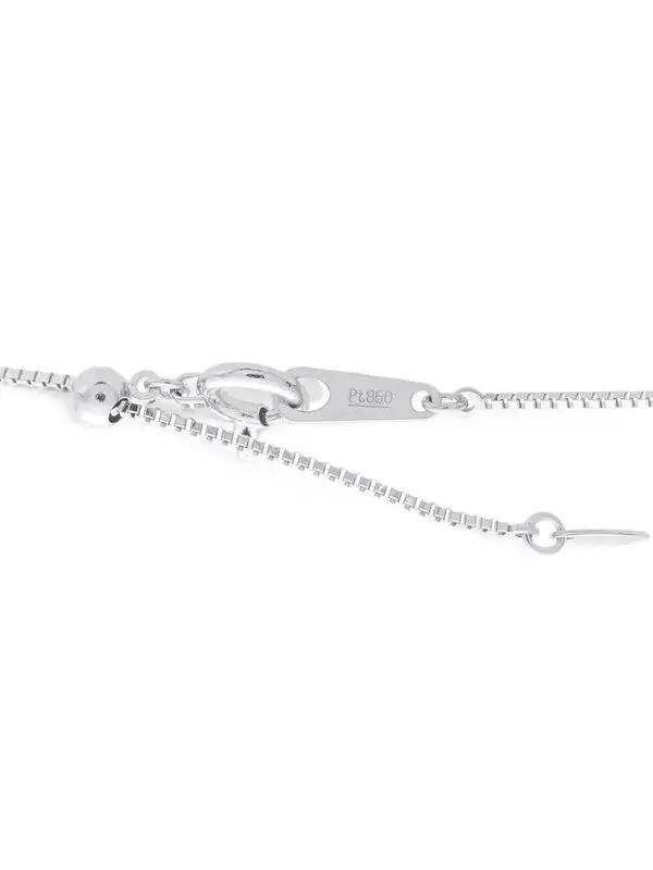 LB EXCLUSIVE Platinum Double Halo Sapphire And Diamond Necklace - Silver