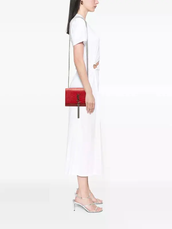 Saint Laurent Small Monogram Kate Tassel Crossbody Bag - Red