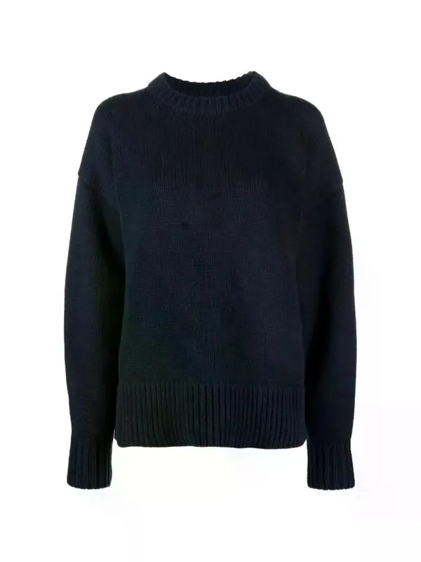 THE ROW Ophelia Oversized Wool Cashmere Crewneck Sweater - Blue