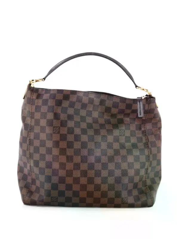 LOUIS VUITTON Portobello Handbag Damier Pm Hobo Bag - Brown