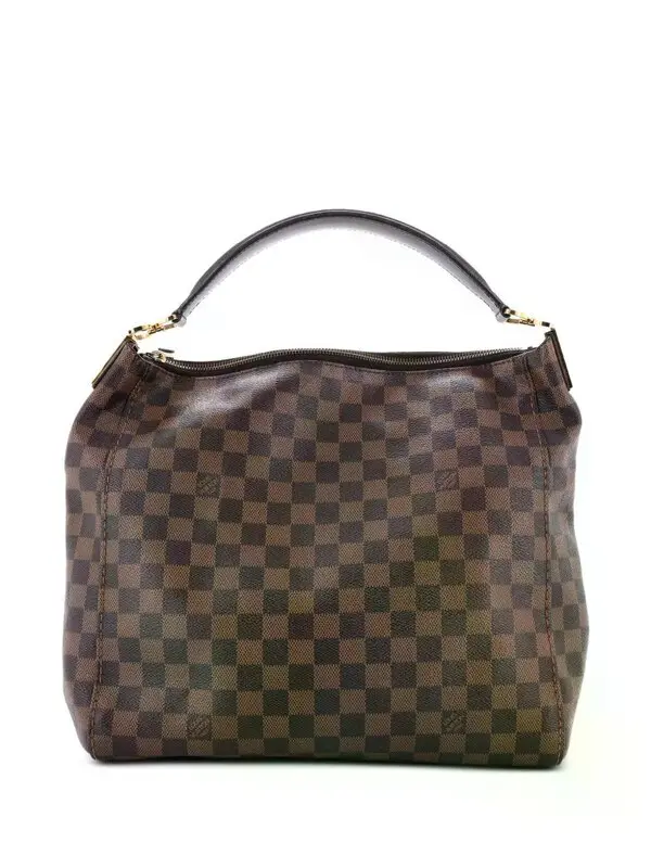 LOUIS VUITTON Portobello Handbag Damier Pm Hobo Bag - Brown