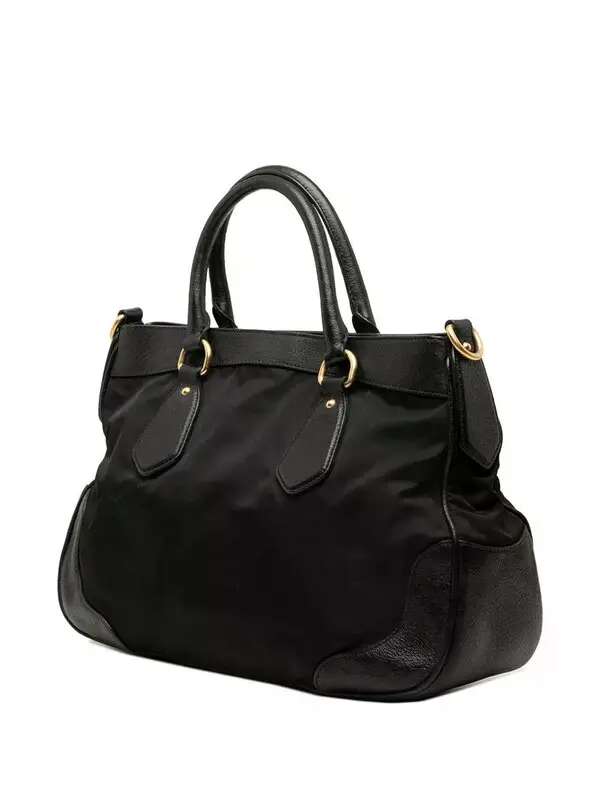 Prada Leather Trimmed Tessuto Satchel