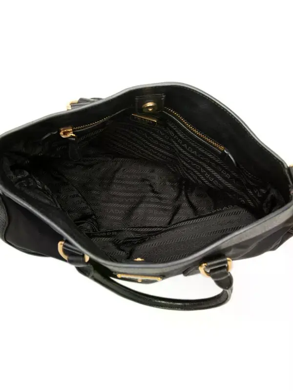 Prada Leather Trimmed Tessuto Satchel