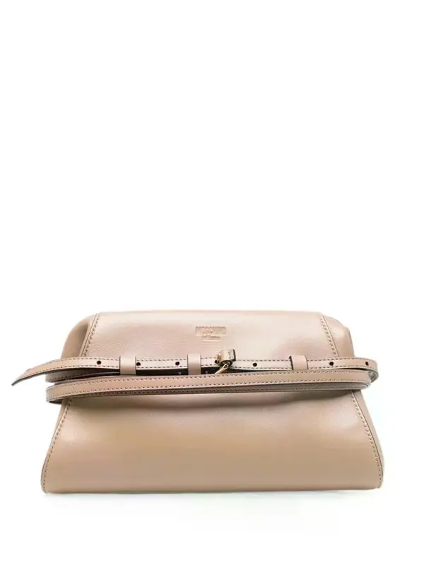Moschino Buckle Detail Clutch Bag - Neutrals