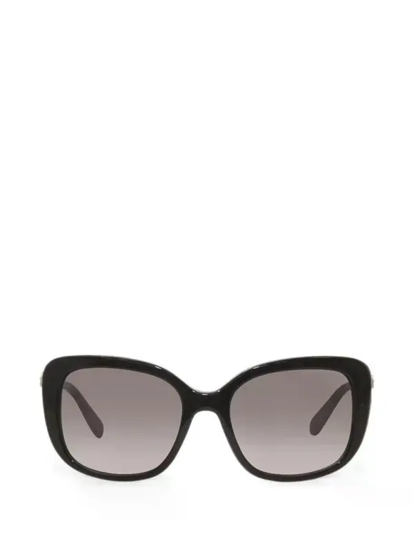 COACH Square Frame Logo Plaque Sunglasses - Black