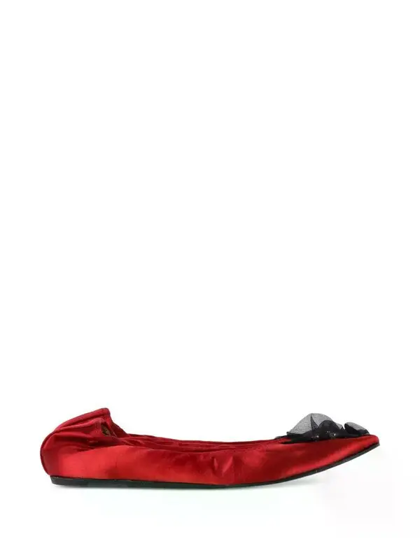 LANVIN Embellished Ballet Flats - Red