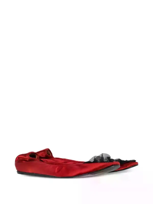 LANVIN Brooch-embellished Ballet Flats - Red