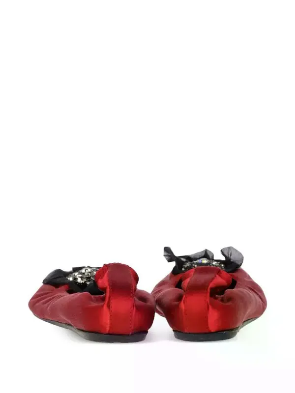 LANVIN Brooch-embellished Ballet Flats - Red