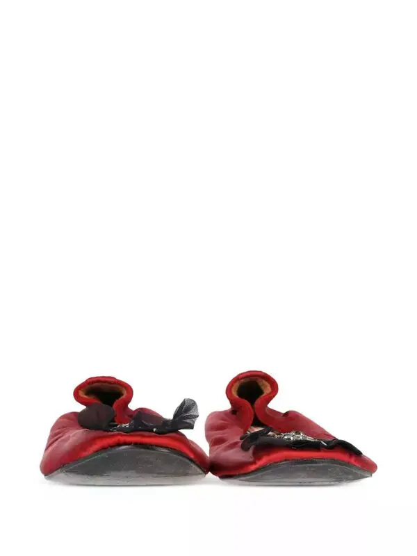 LANVIN Brooch-embellished Ballet Flats - Red